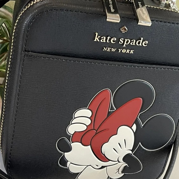 kate spade | Bags | Kate Spade Disney Minnie Mouse Black Red Bow Vanity ...